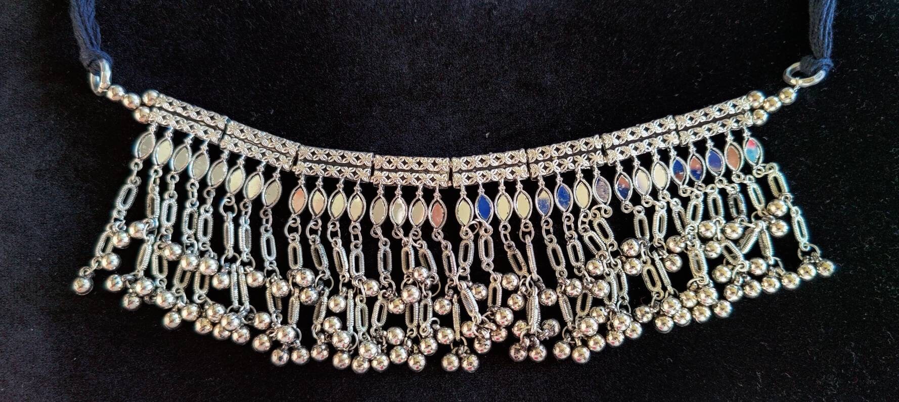 Kuchi Choker Oxidized Alpaca Silver Look Alike Choker Necklace | Etsy