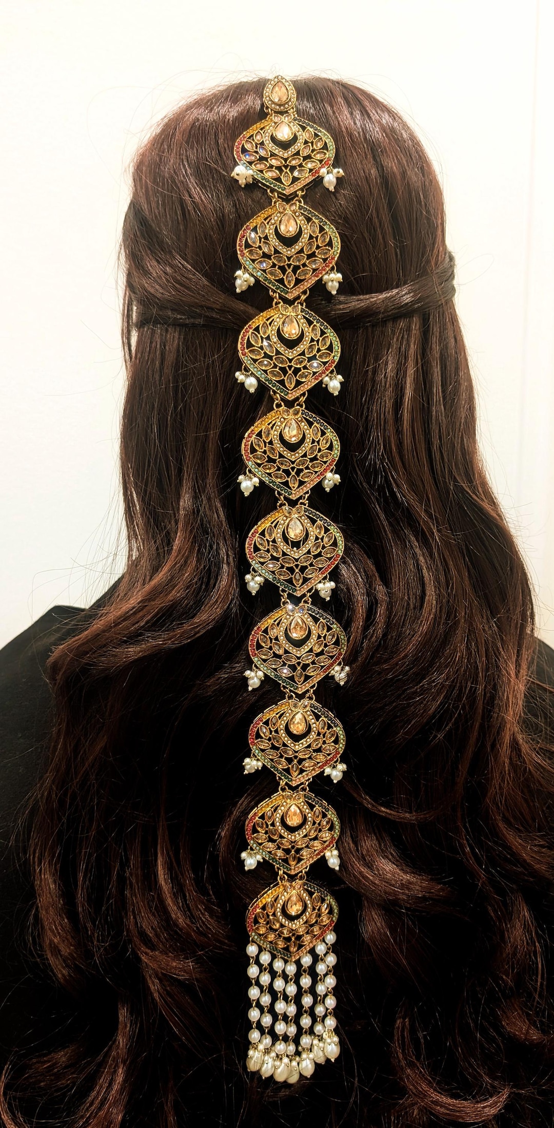 Kundan Choti /braid Choti /indian Bridal Choti /kundan Hair Accessories ...