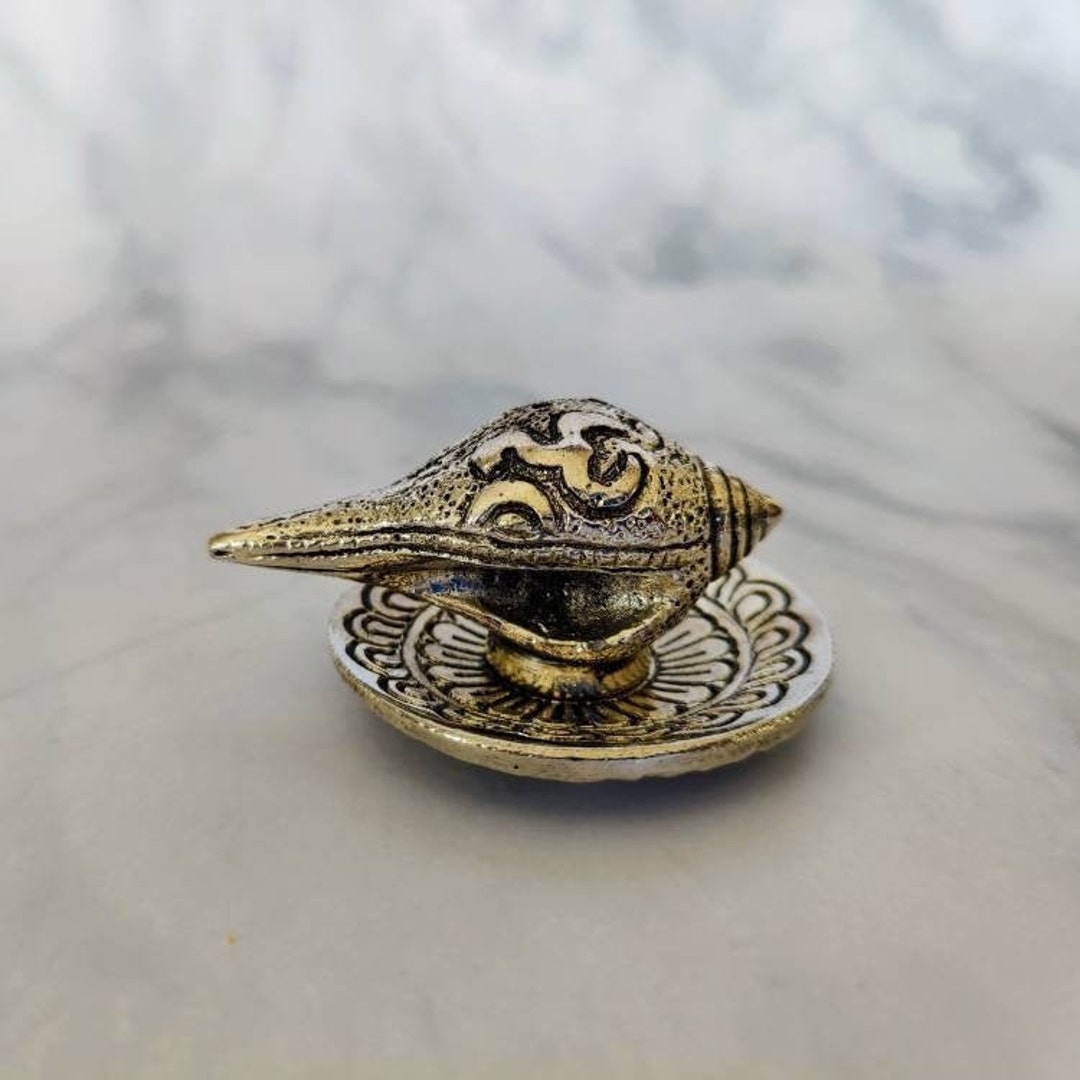 Conch Shell / Shankha Crafted Brass Incense Stick Holder| Decorative ...