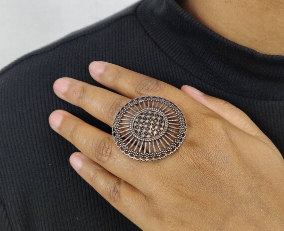 Oxidized Rings German Silver Rings Boho Ethnic Afghan - Etsy