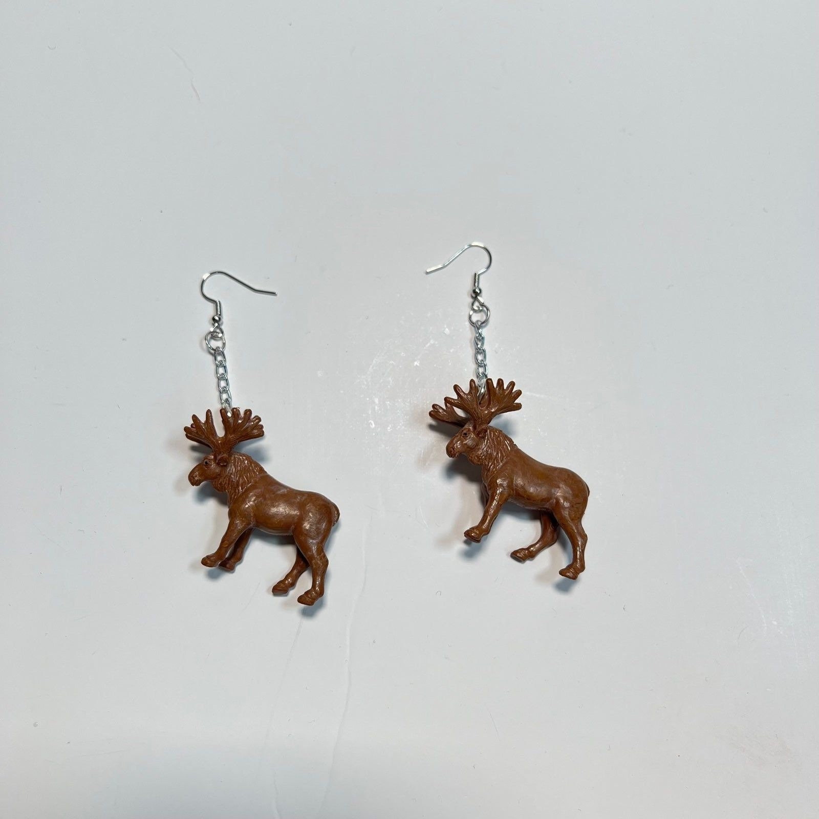 Handmade 3D Moose Plastic Toy Earrings - Etsy