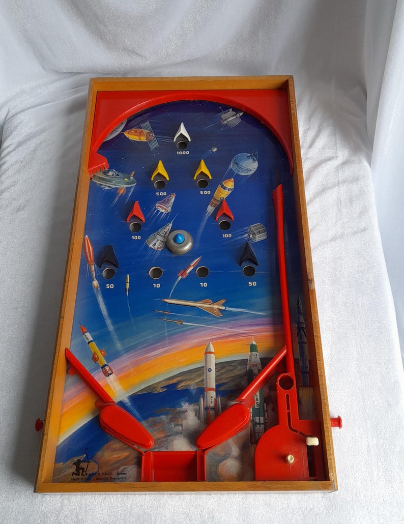 Vintage Italian Space Pinball Game: ARCO FALC Milano 1960s Mechanical ...