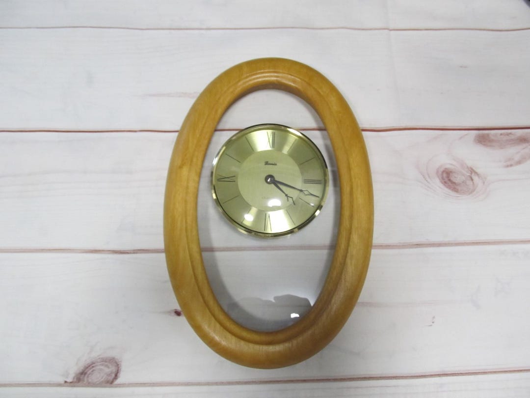 Vintage Working Wooden Oval Scania Quartz Wall Mount Clock, West ...