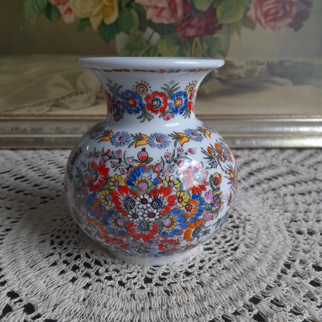 Cepelia Opole Hand Painted Vase Vintage Porcelain Made in Poland ...