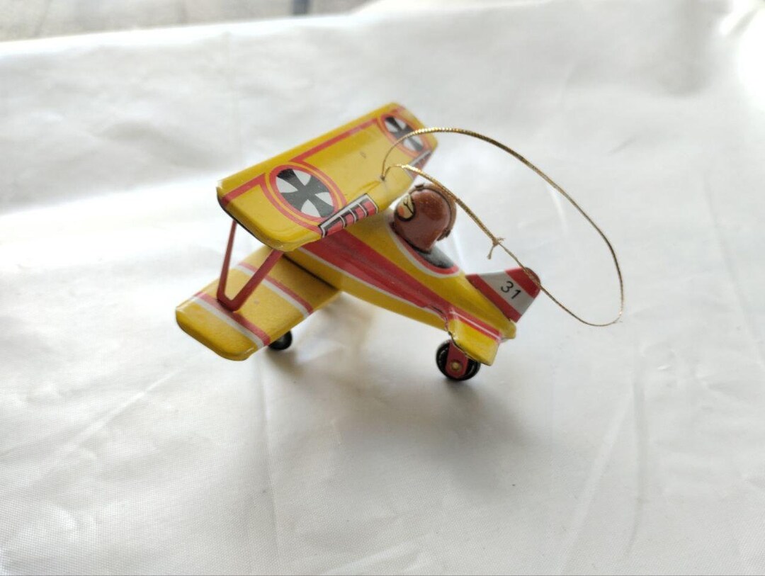 Vintage ZZ Tin Biplane Toy, Miniature Steel Plane, Made in Germany - Etsy
