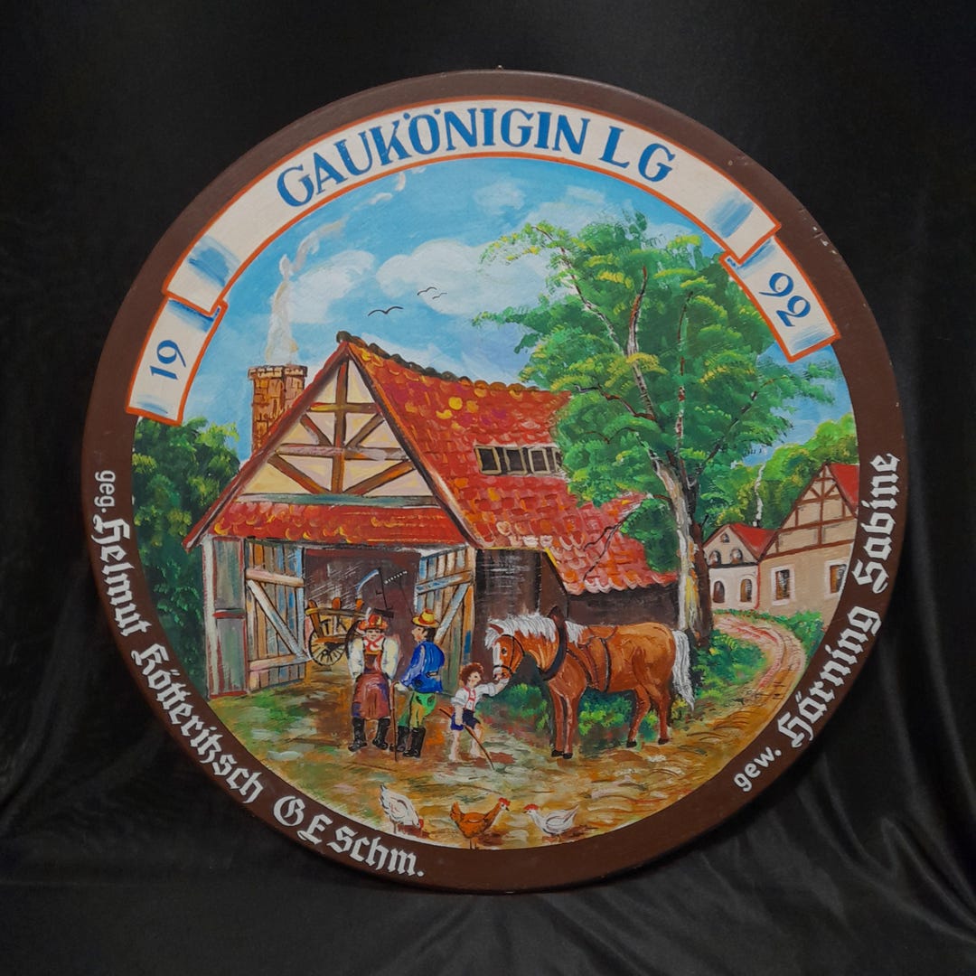 Vintage Bavarian Wooden Shooting Target Gaukönigin L G, 1992, Farm ...