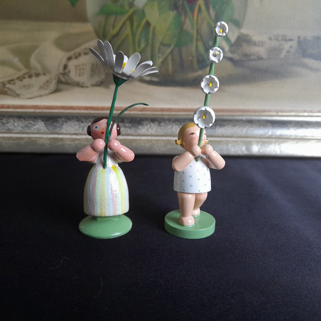 Wooden Vintage Easter Decoration Figure Flower Child Lily of the Valley ...