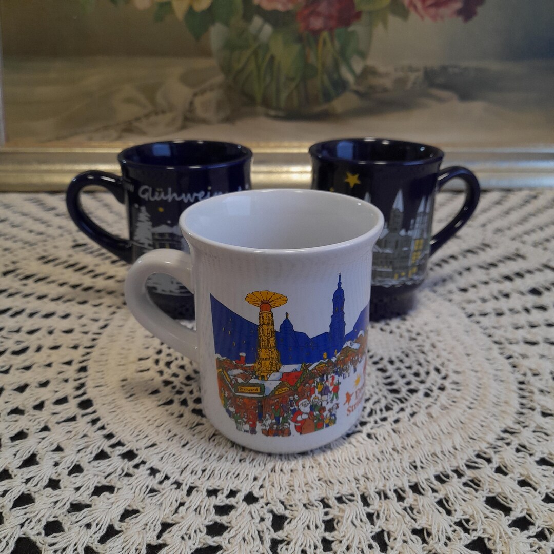 Vintage German Christmas Mulled Wine Mugs, Dresden 2010, Christmas ...