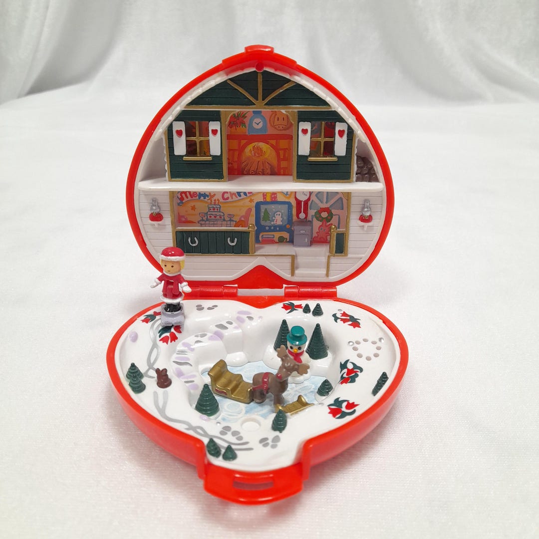 Vintage Polly Pocket Christmas Red Heart Christmas 1989 Winter ...