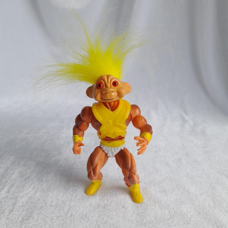 Vintage TNT Wrestling Troll Doll & Muscle Action Figure – Yellow Hair ...