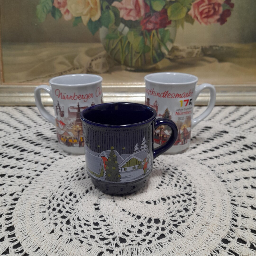 Vintage German Christmas Mulled Wine Mugs, Nürnberg 2010, Christmas ...