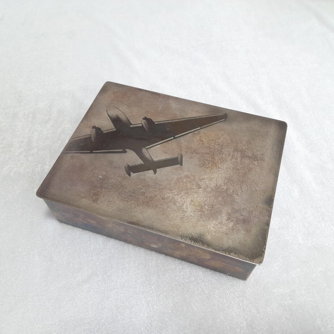 WMF Ikora WWII Cigar Box – Junkers 88 Airplane Design, Vintage German ...