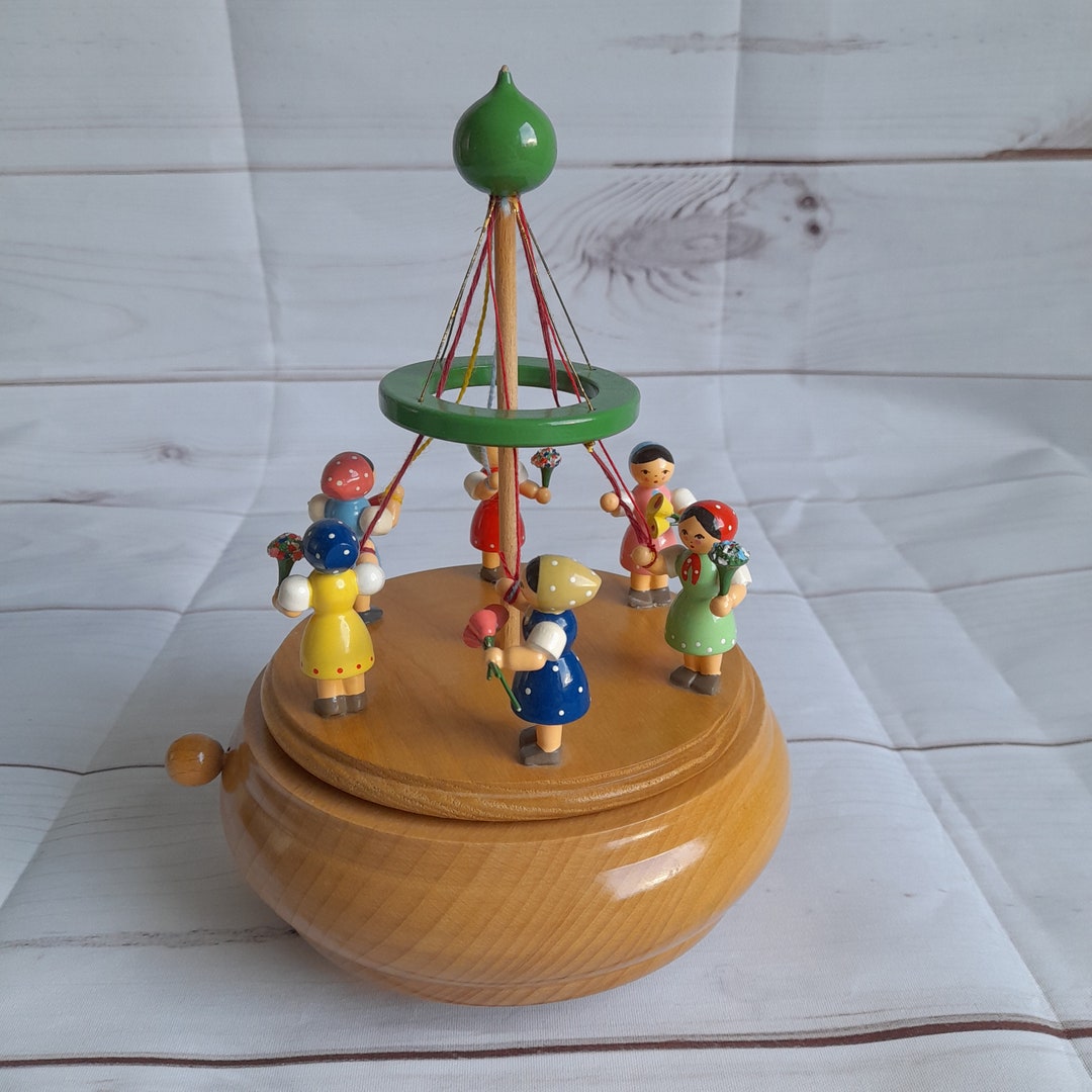 Vintage Rare Retro Collectible ERZGEBIRGE Music Box Esco Girls With ...