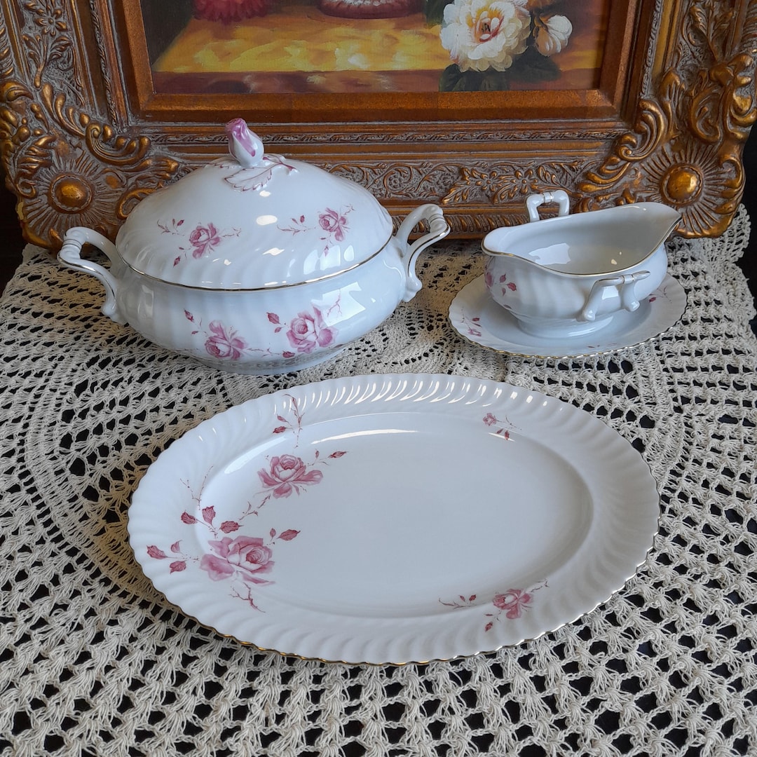 Vintage KAISER Mirabell Rose Terina, Gravy Boat, and Serving Dish, West ...