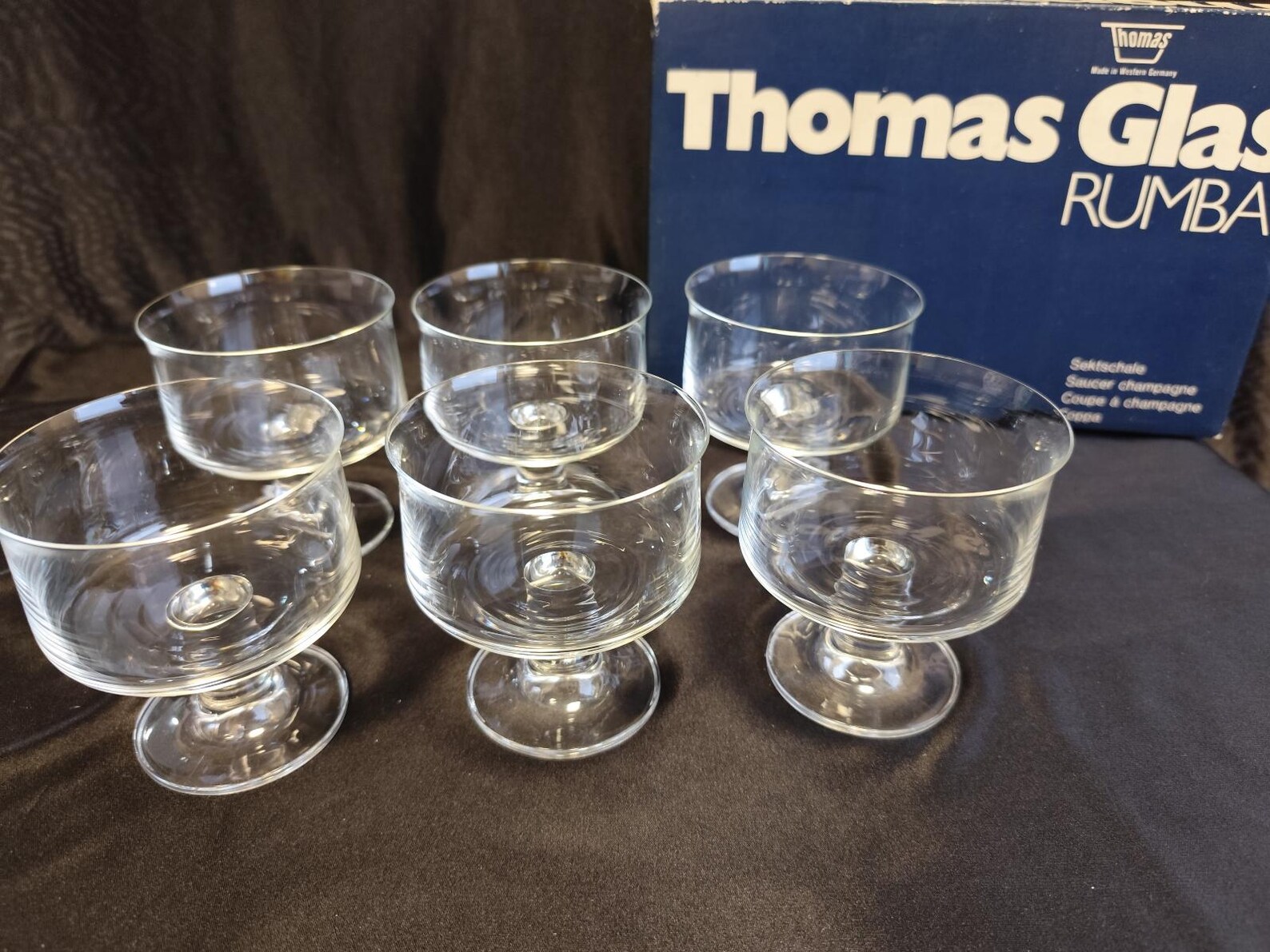 Vintage Thomas RUMBA Rosenthal Set of 6 Coppa Liquor Champagne Glasses ...