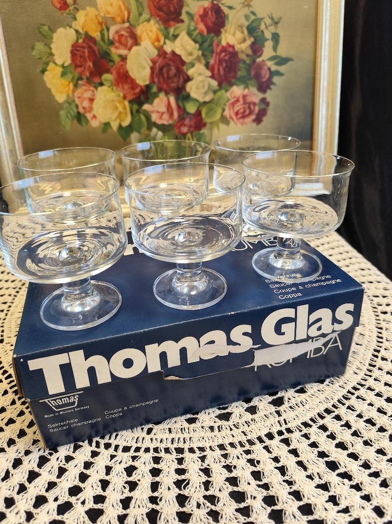 Vintage Thomas RUMBA Rosenthal Set of 6 Coppa Liquor Champagne Glasses ...