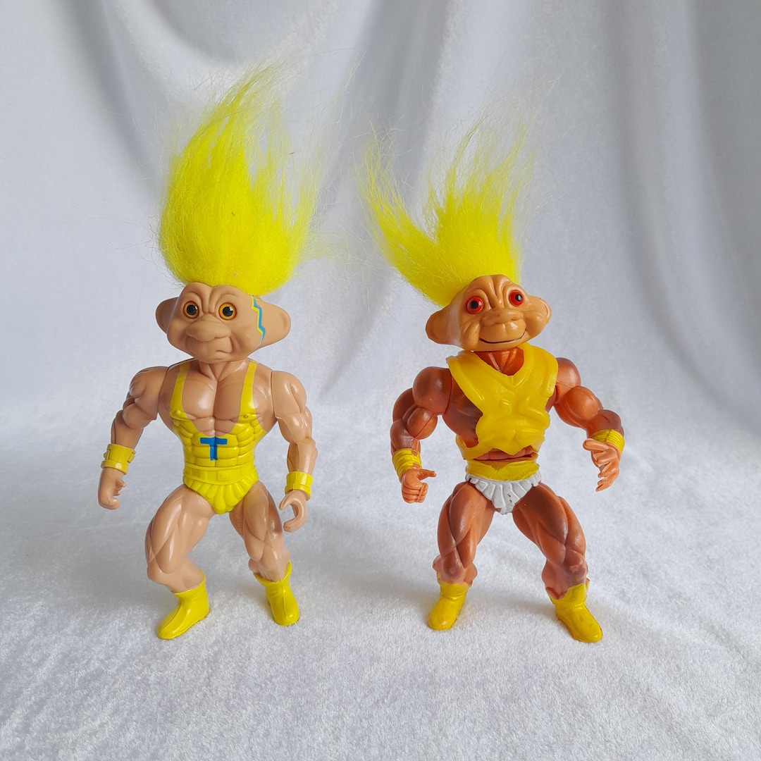 Vintage TNT Wrestling Troll Doll & Muscle Action Figure – Yellow Hair ...