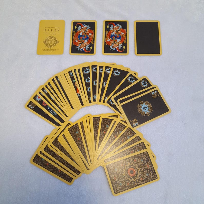 Soviet Palekh Playing Cards, Bazhenov Artist, 56 Card Set 1967/1992 - Etsy