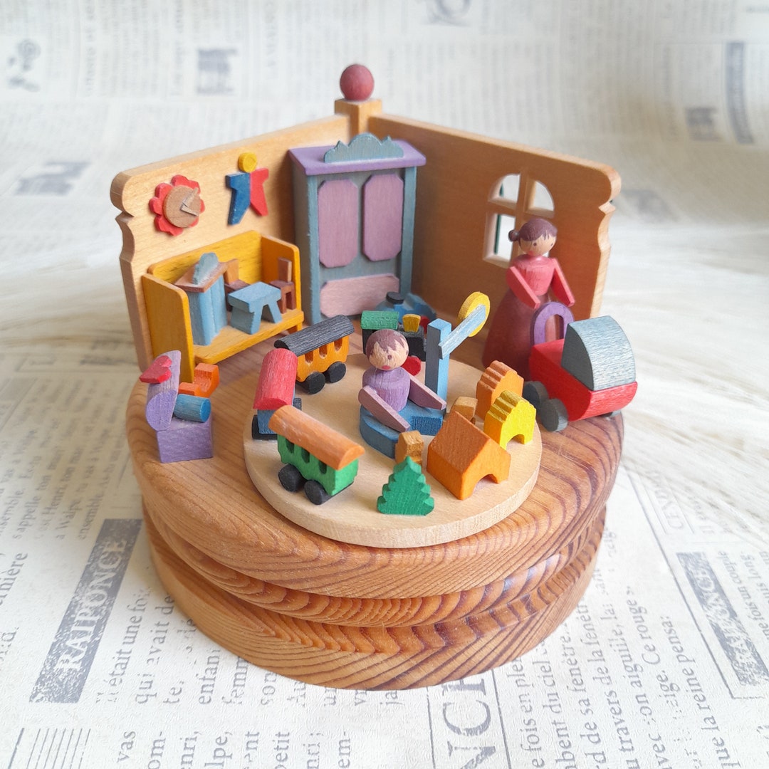 Miniature Music Box - Vintage Discontinued «Сhildren's Room Scene» by ...