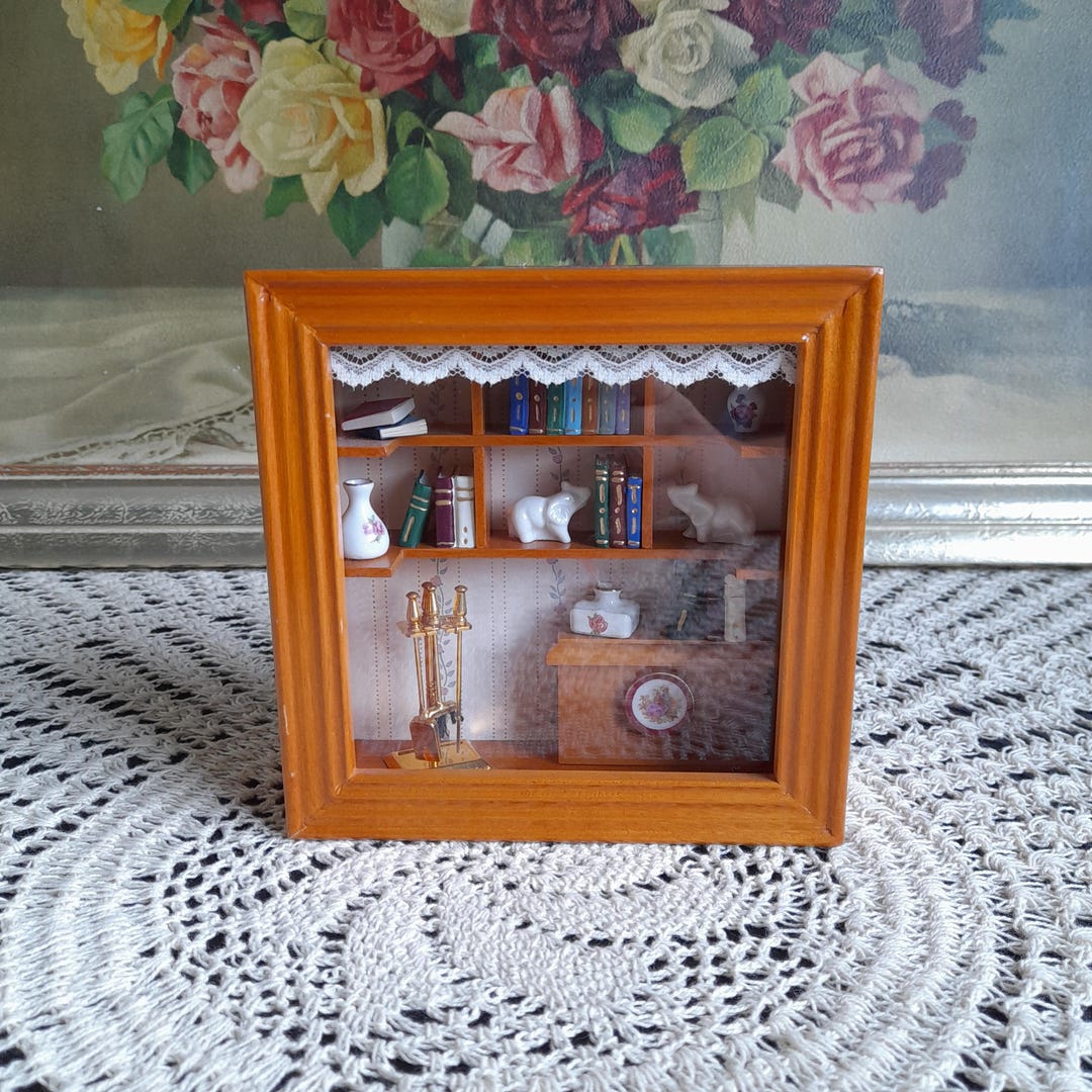 Vintage 1990s Reutter Porcelain Miniature Room Box, Stained Birch, Real ...