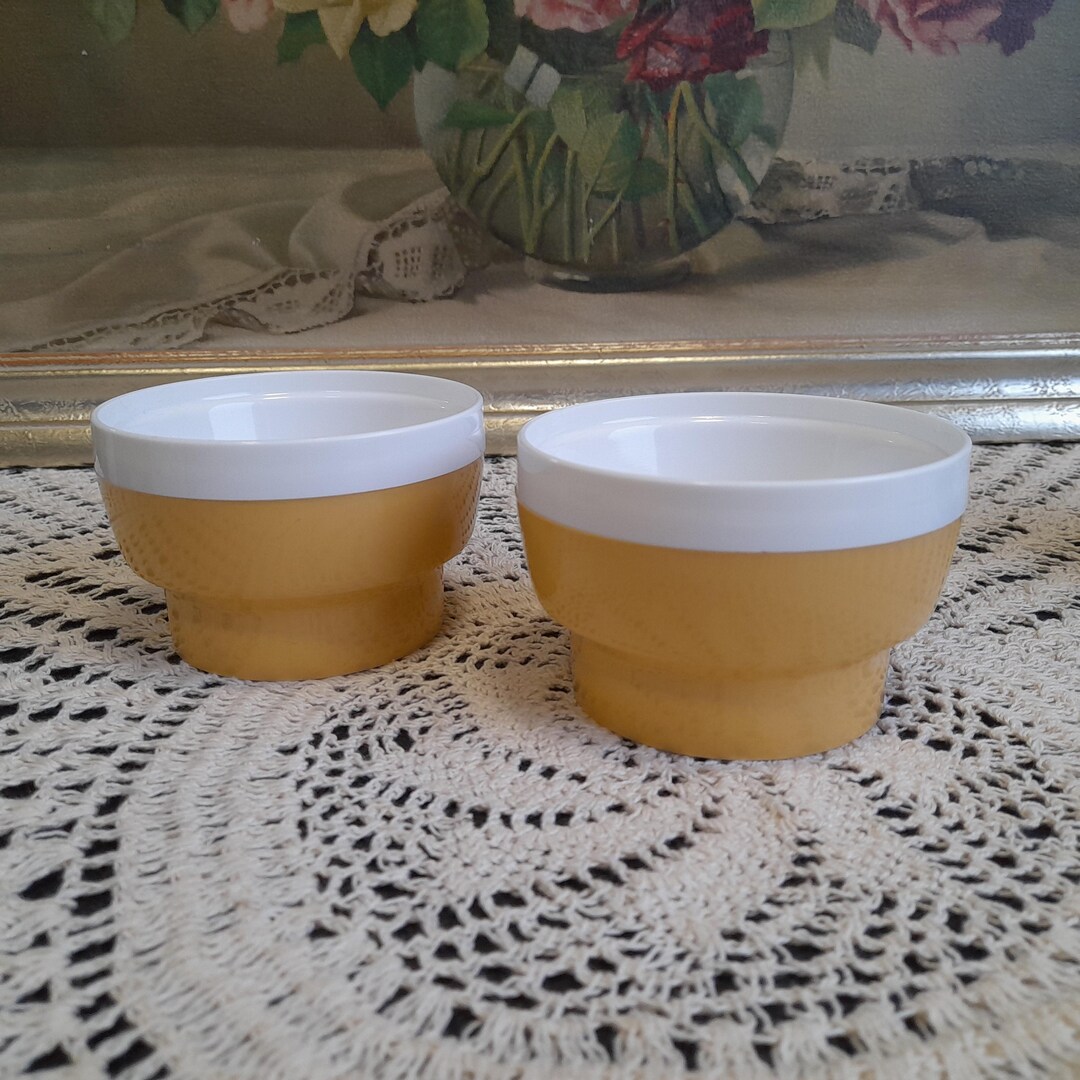 Vintage Polyha Plastic Ice Cream Cup: Two-tone Thermo Mug, DDR Ostalgie ...