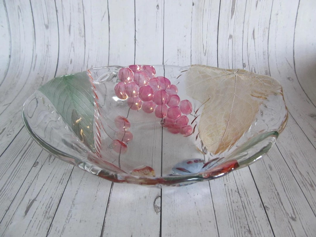 Glass Dish Vintage Soga Glass "crystal Fruits" Japan - Etsy