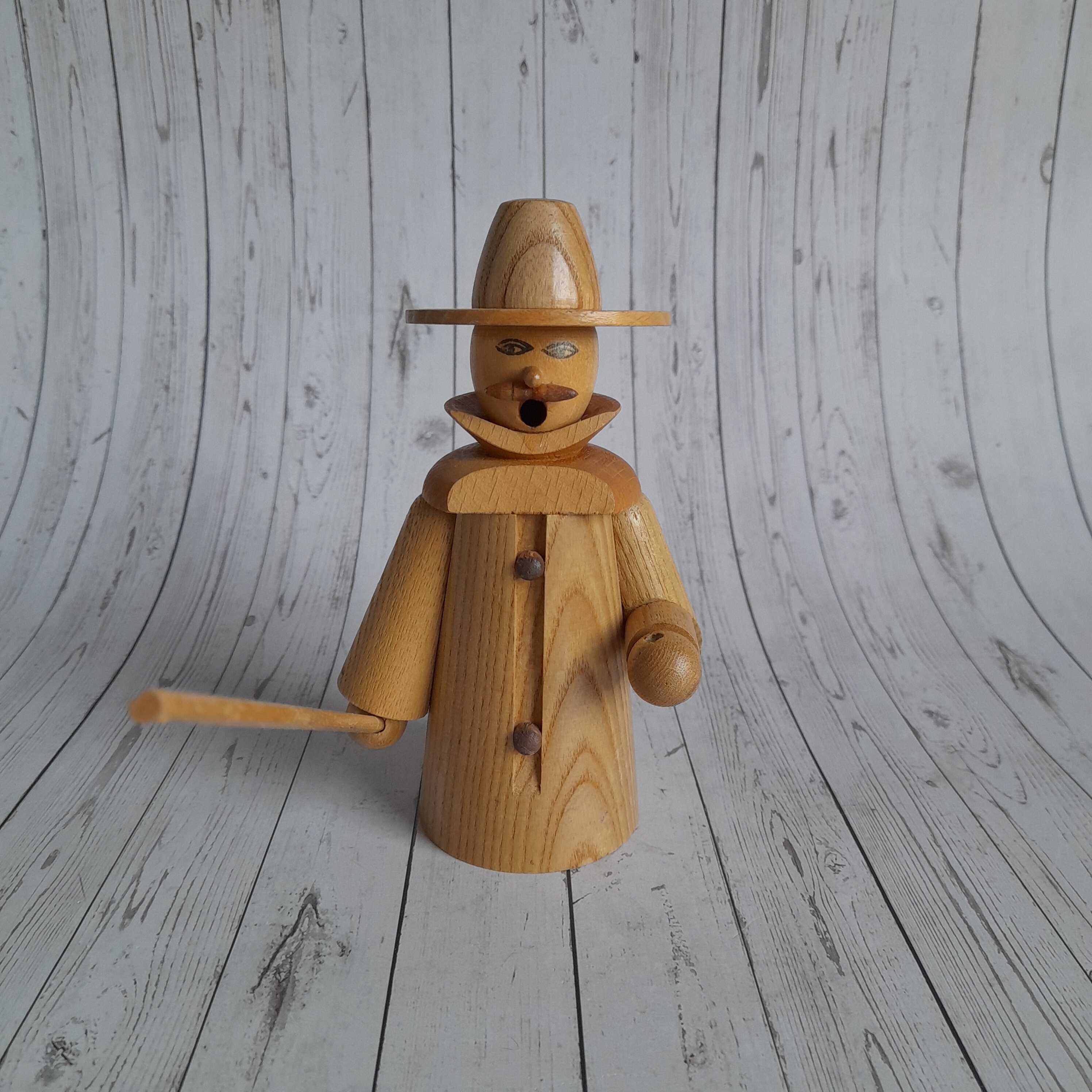 Vintage Erzgebirge Wooden Smoker Figures - German Folk Art Decoration ...