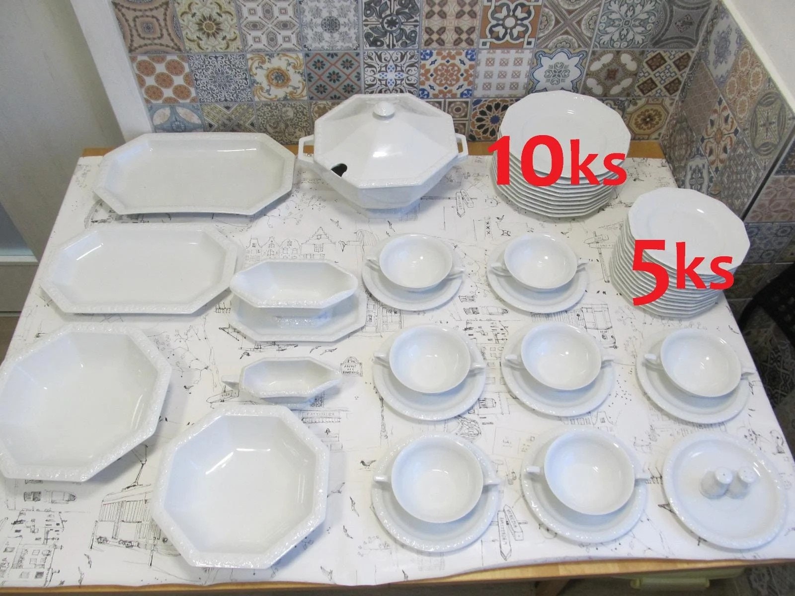 Vintage Rosenthal Maria White Porcelain Dining Service, Classic Rose ...