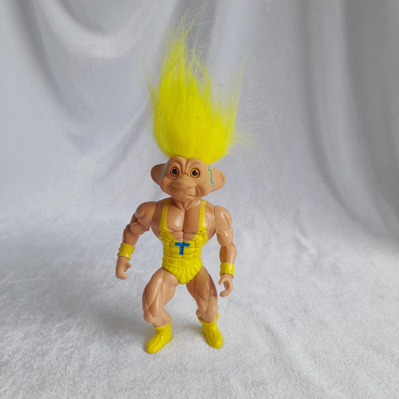 Vintage TNT Wrestling Troll Doll & Muscle Action Figure – Yellow Hair ...