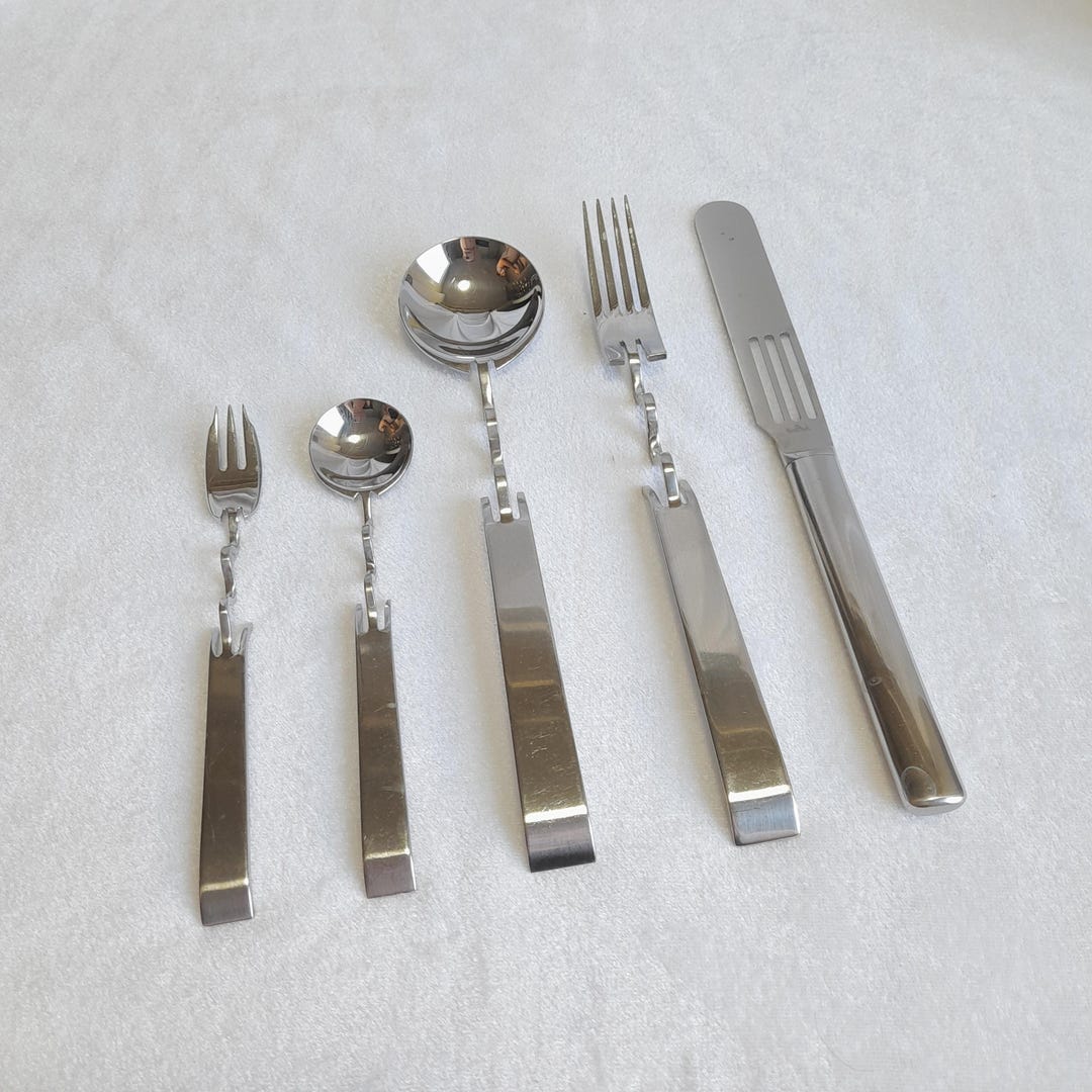 Rosenthal Sculpture Flatware – Vintage Brutalist Stainless Steel ...