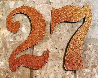 Number Cake Topper Glitter Smash Cake Topper Anniversary - Etsy