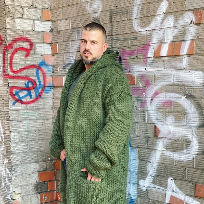 Thick Wool Long Coat Men - Etsy