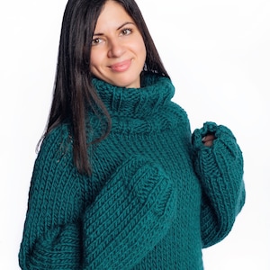 Hand Knitted Wool Sweater for Couples, Winter Family’s Pullover, Thick ...