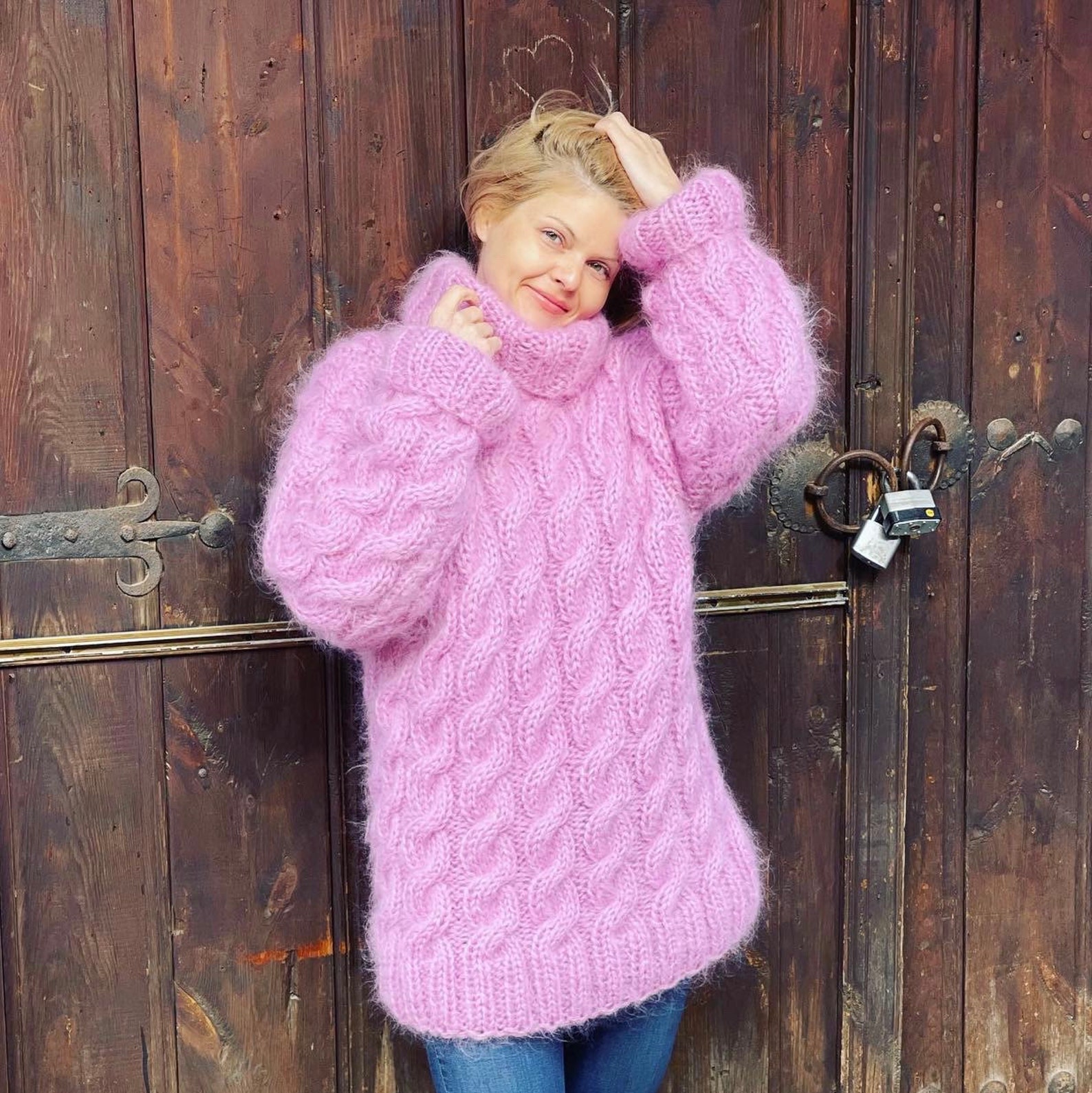 Chunky Mohair Wool, Mohair Sweater, Natural Mohair Jumper, Wool ...