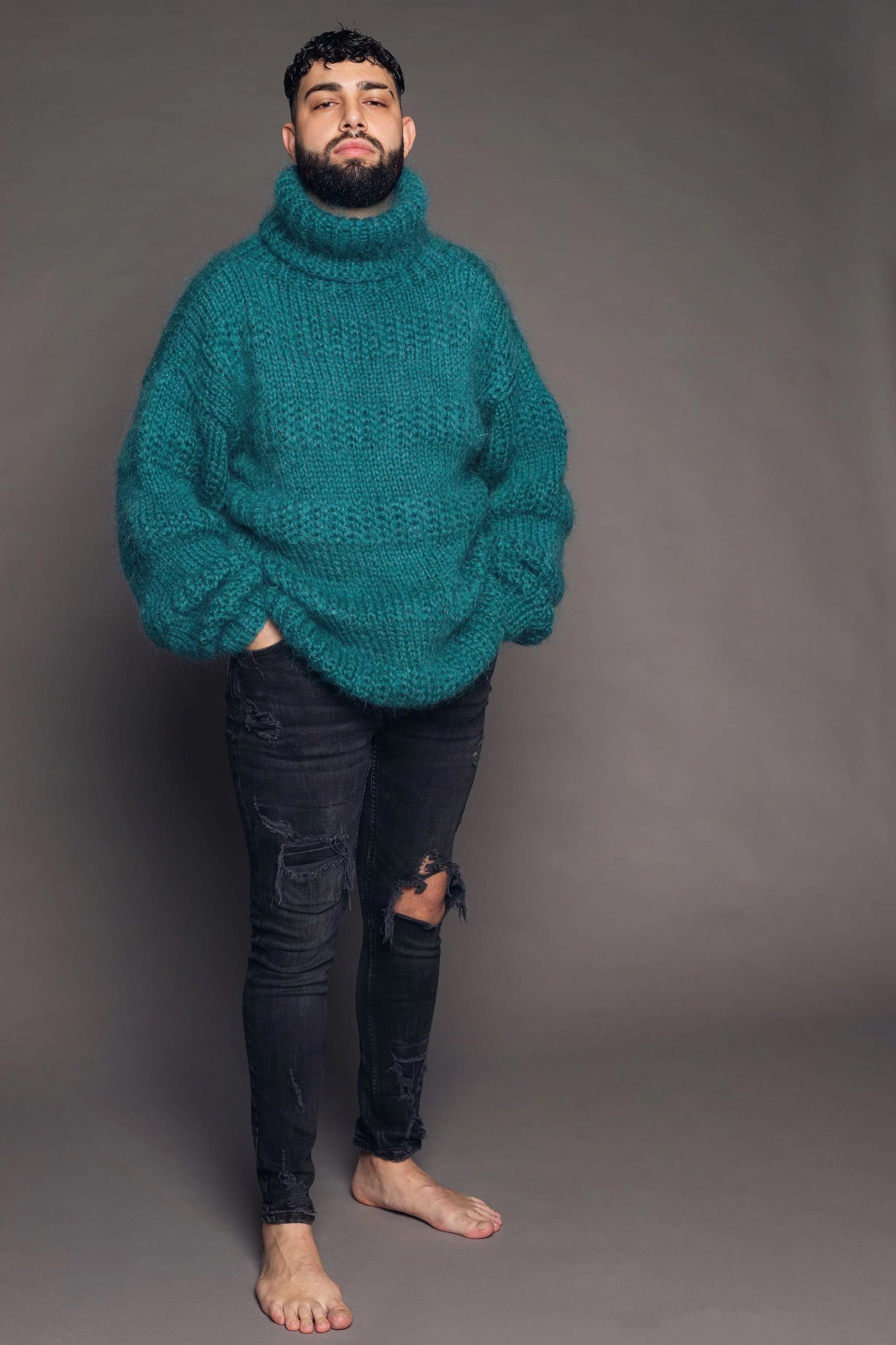 Fuzzy Mohair Sweater Men in Mohair Knitted Men Mohair - Etsy