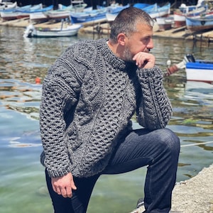 New Chunky Cable Knit Sweater, Heavy Wool Men Sweater, the Best ...