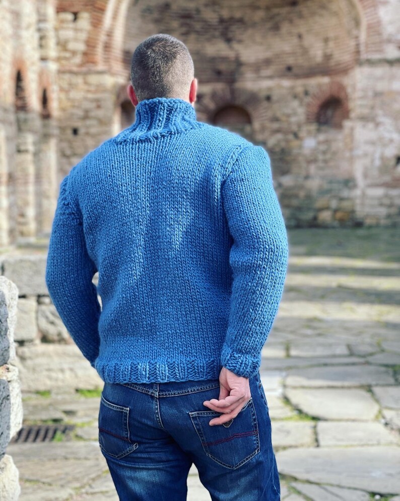 Knit Wool Jumper Wool Collar Shawl Collar Hand Knit - Etsy