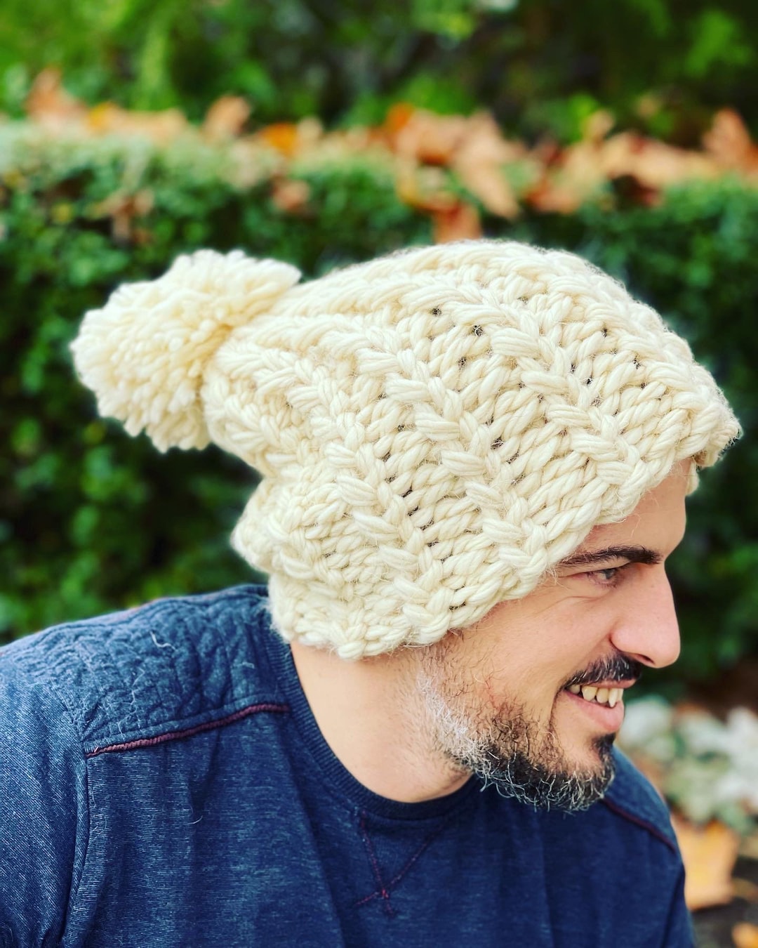 Chunky Wool Hat, Hand Knit Wool Hat, Winter Hats, Cosy Hat, Unisex Hat ...