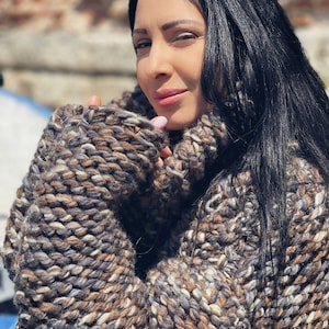 Super Chunky Women Sweater, Winter Big Knit Sweater, Enormous Wool ...