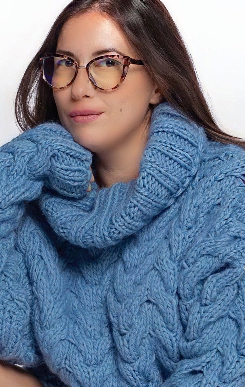 Hand Knit Super Chunky Sweater, Bulky Jumper, Pure Wool Sweater, Women ...