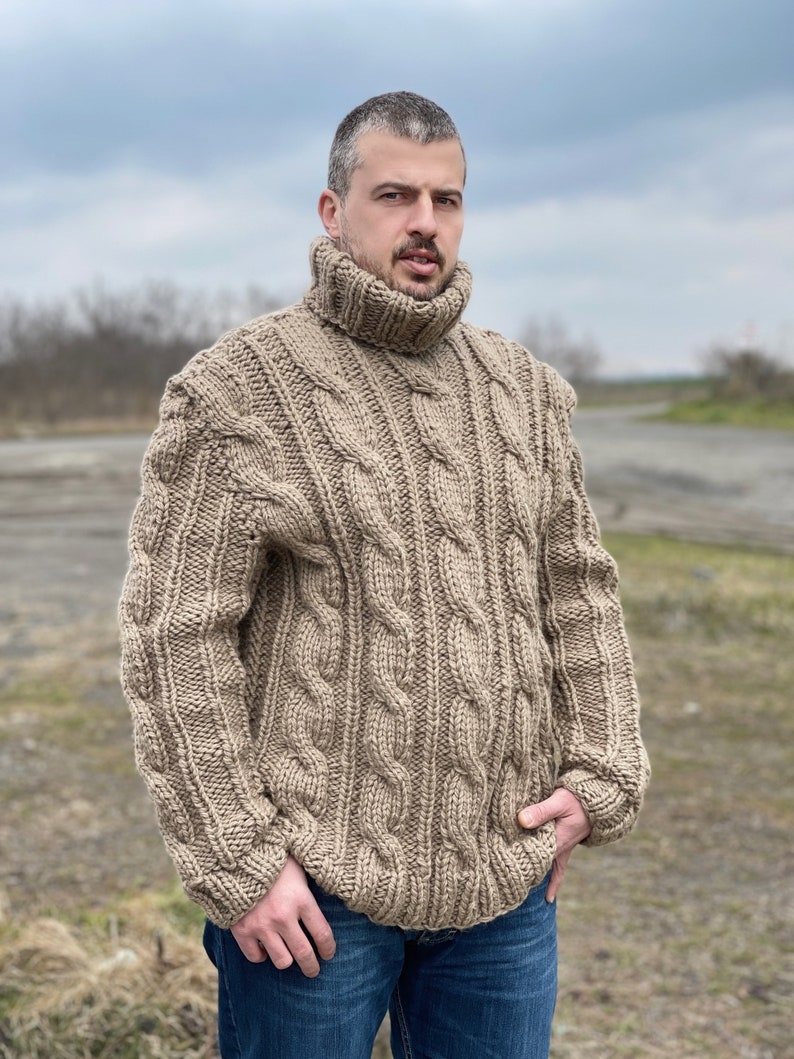 Cable Knit Jumper, Turtleneck’s Sweater, Bulky Jumper, Luxury Winter ...