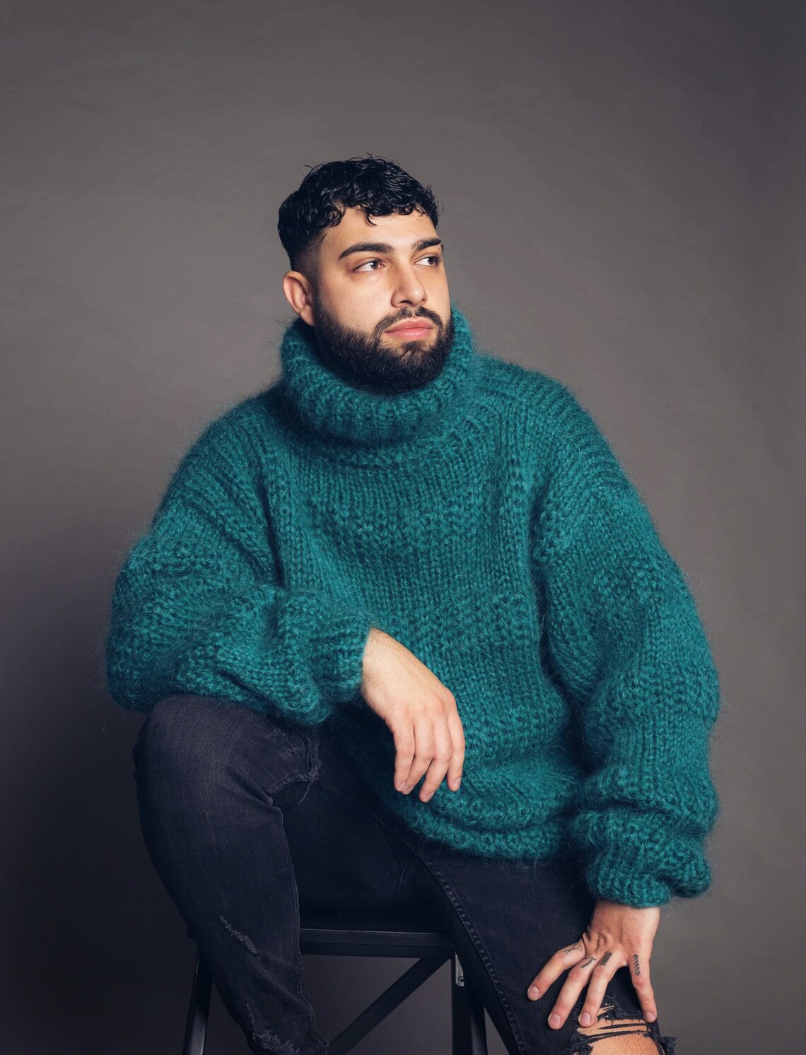 Fuzzy Mohair Sweater Men in Mohair Knitted Men Mohair - Etsy