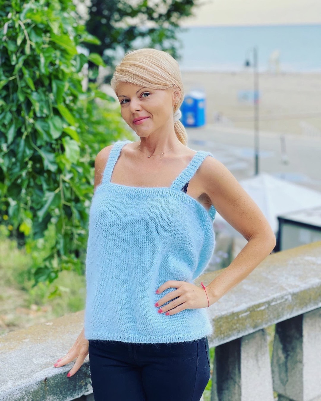 Hand Knit Ready to Ship Size S - M, Mohair Top, Mohair Vest, Fuzzy ...