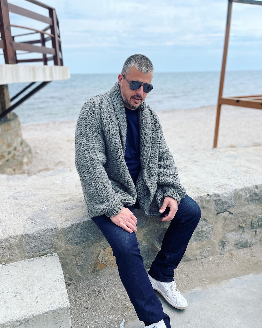 Chunky Wool Men’s Cardigan, Oversized, Men’s Coat, Handmade Cardigan ...