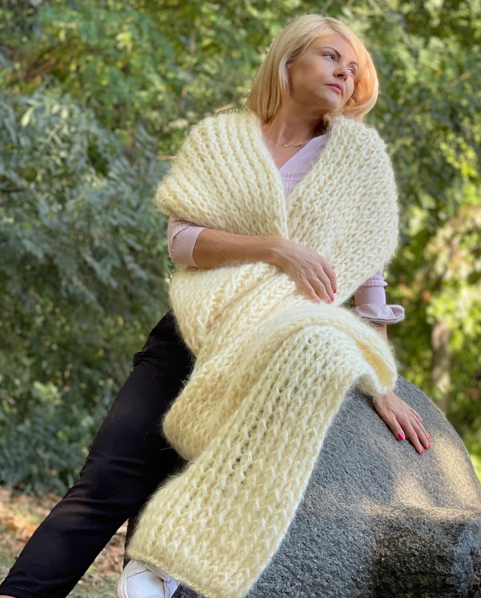 Long Mohair Scarf Thick and Warm Scarf Luxury Mohair Cloak - Etsy