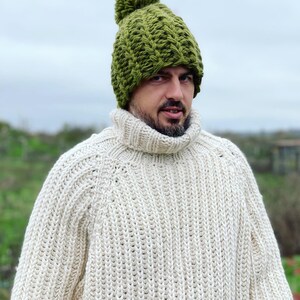 Chunky Wool Hat, Hand Knit Wool Hat, Winter Hats, Beanie Hat, Unisex ...