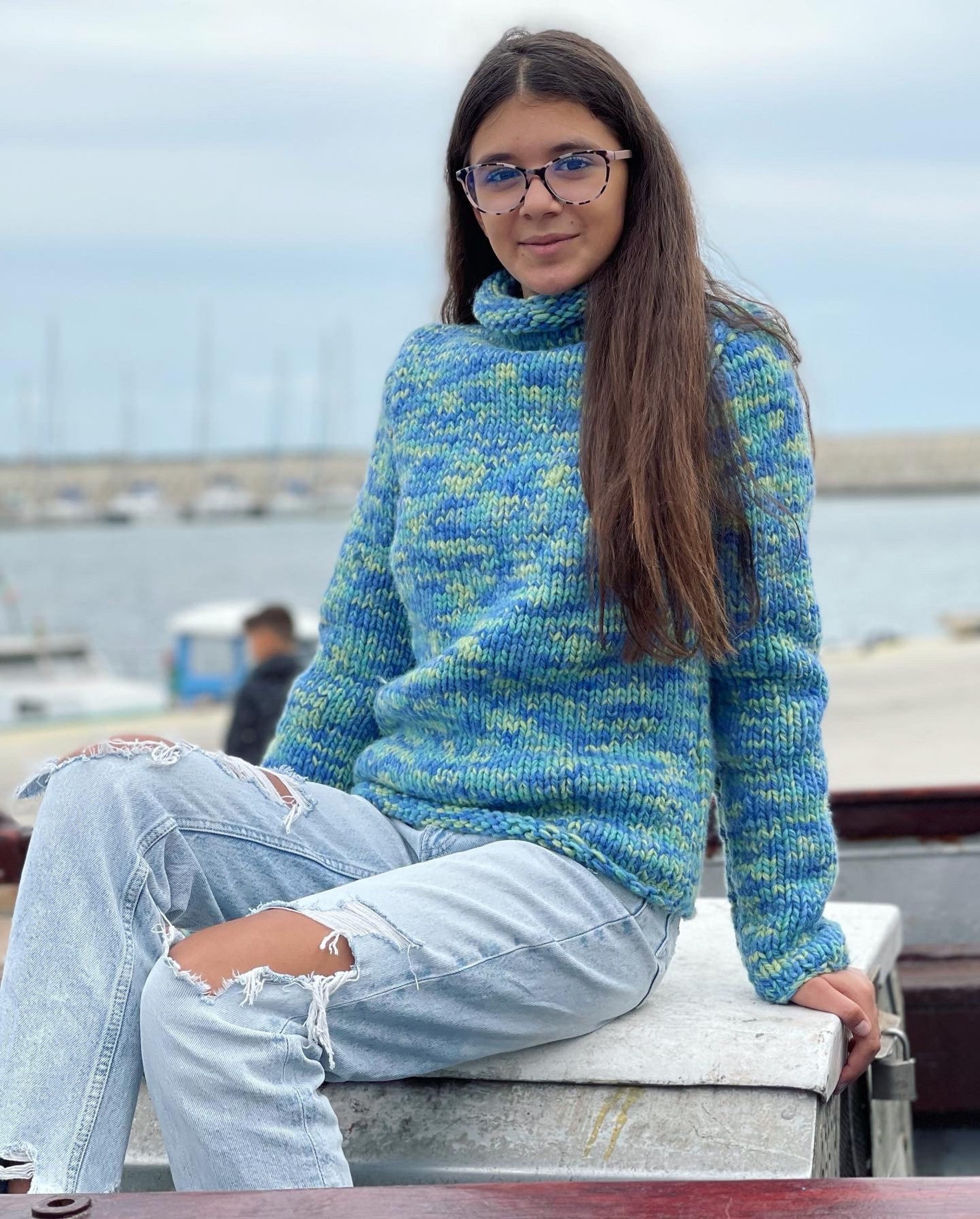 Hand Knit Wool Jumper Wool Sweater Wool Turtleneck Thick - Etsy