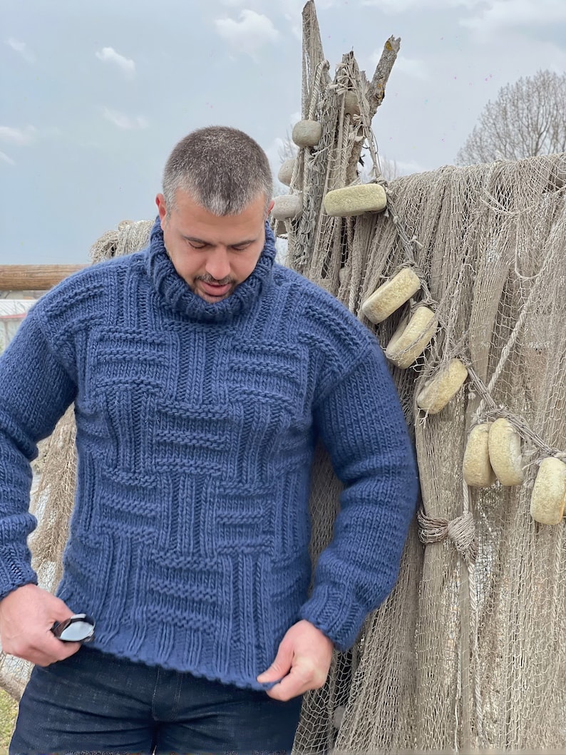 Winter Men Pullover Hand Knit Jumpers for Men Pure Wool - Etsy