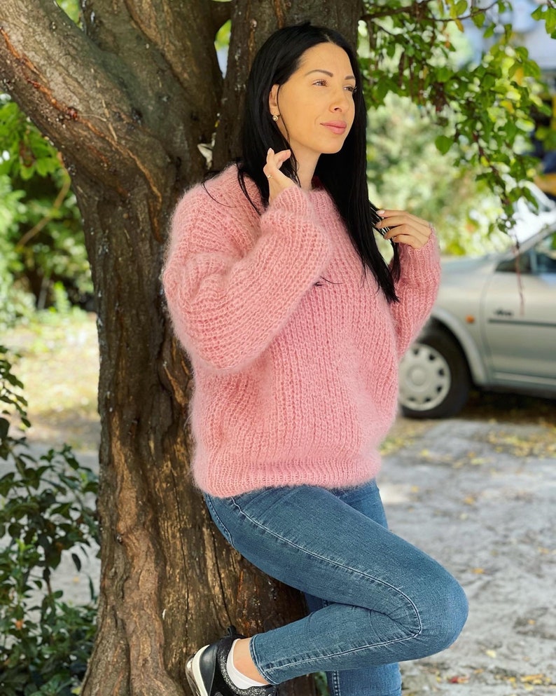 Chunky Mohair Wool,luxury Mohair Sweater, Natural Mohair Jumper, Wool ...