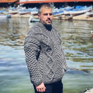New Chunky Cable Knit Sweater, Heavy Wool Men Sweater, the Best ...